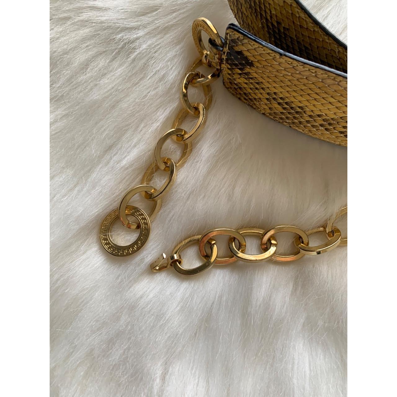 GIANNI VERSACE SNAKE LEATHER CHAIN BELT Good... - Depop