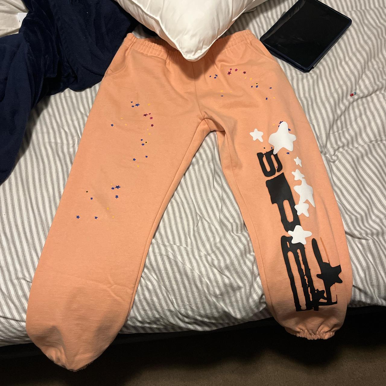 sp5der sweat pants bellini size M with receipt... - Depop