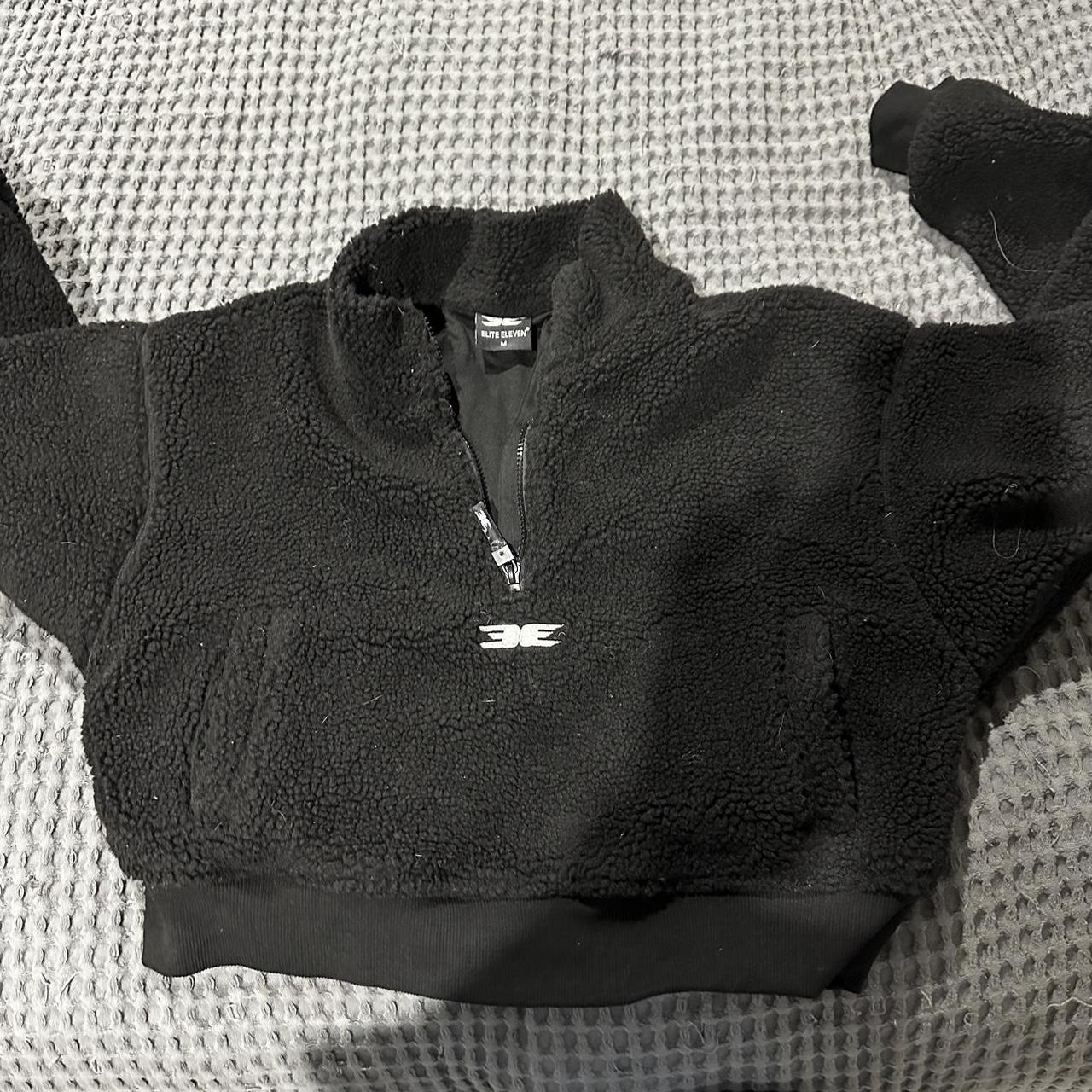Elite eleven teddy black crop jumper - Depop