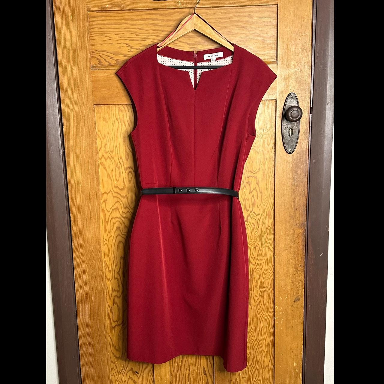 Wine Red Premium Short Sleeve Review Dress with... - Depop