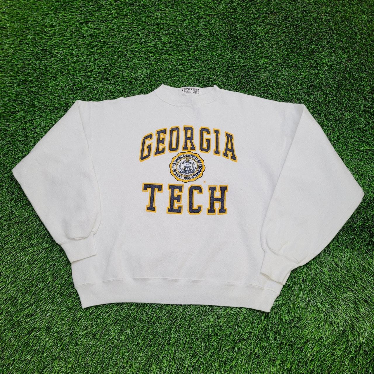 Vintage 80s Georgia-Tech Sweatshirt Womens L/XL... - Depop