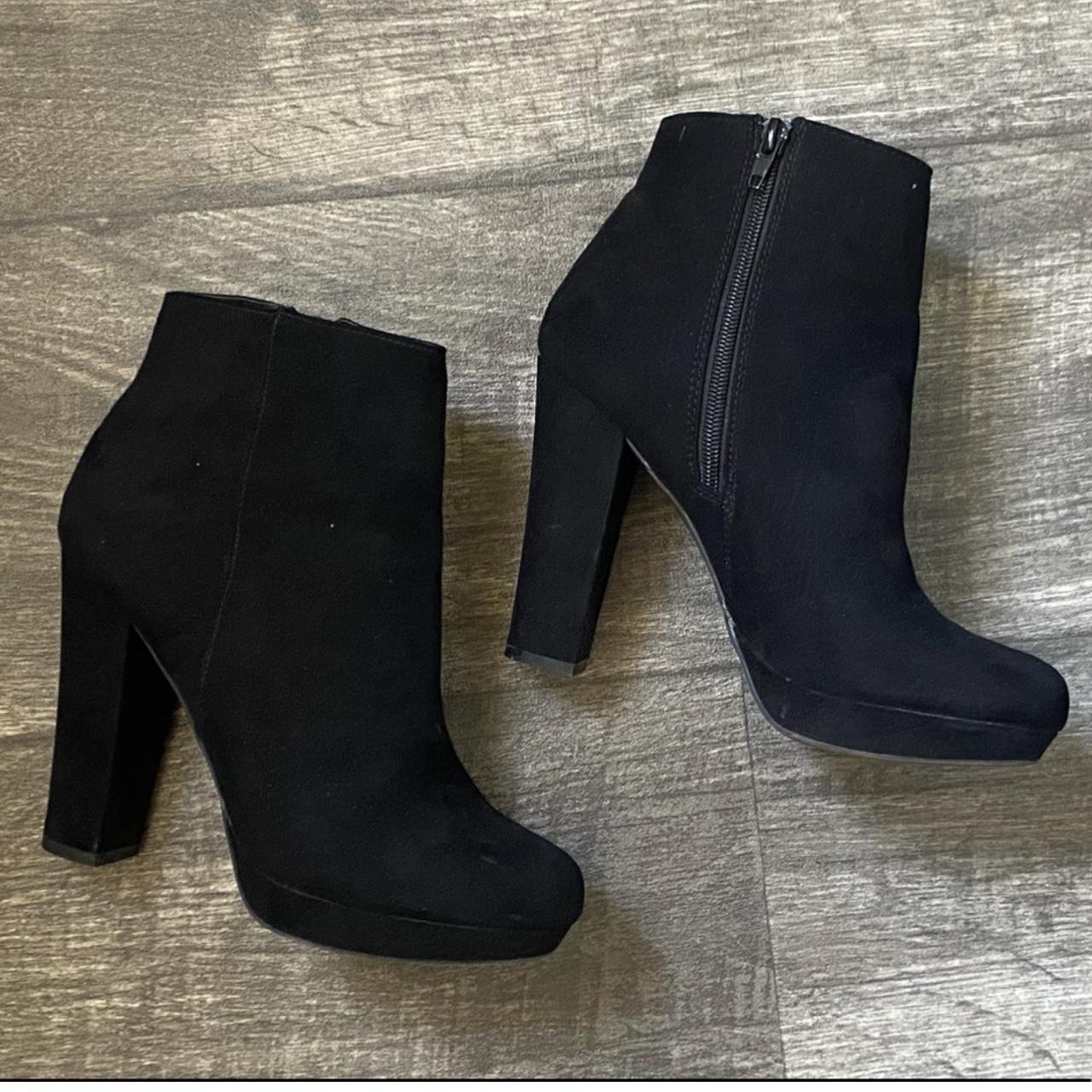 Report Boots 4 inch black suede heeled boots - Depop