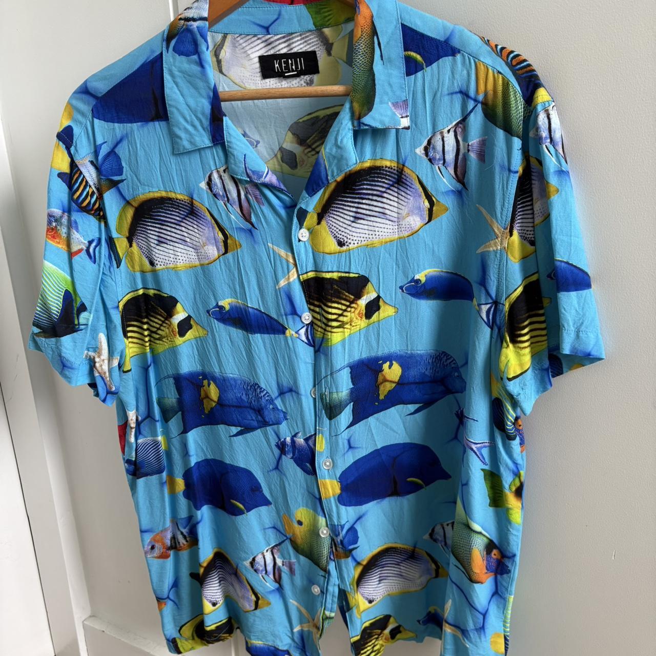Fish button down. Size L | Depop