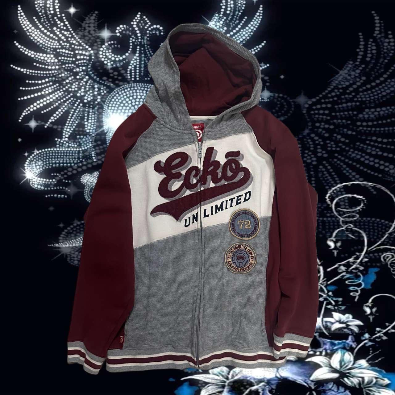 y2k 2000s ecko unlimited zip up hoodie size:... - Depop