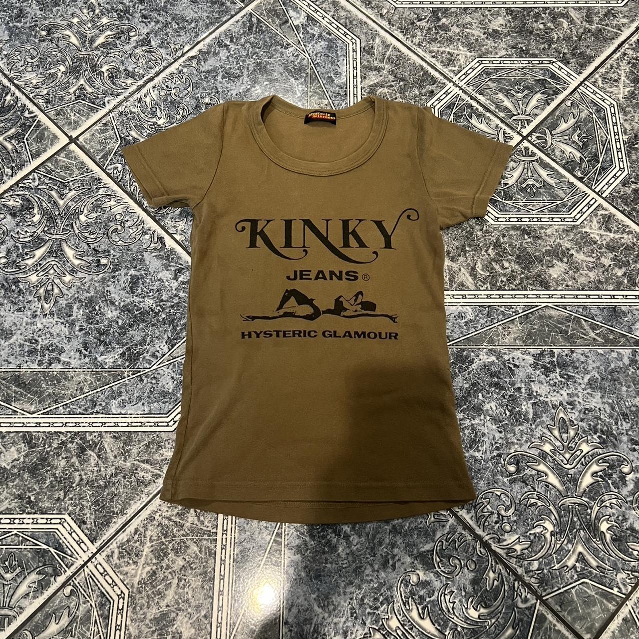 Hysteric Glamour olive short sleeve discoloration on... - Depop