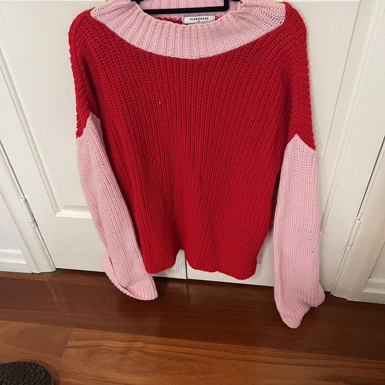 Pink and red jumper - Depop