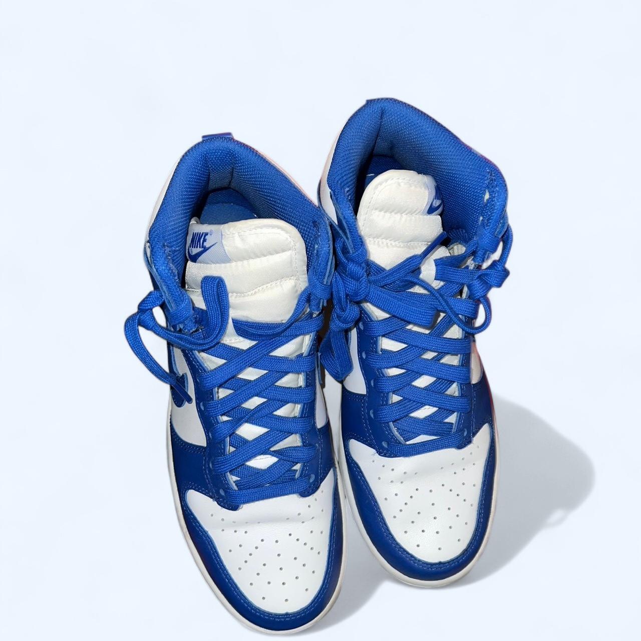 Nike Dunk High Panda trainers in white and blue #nike | Depop