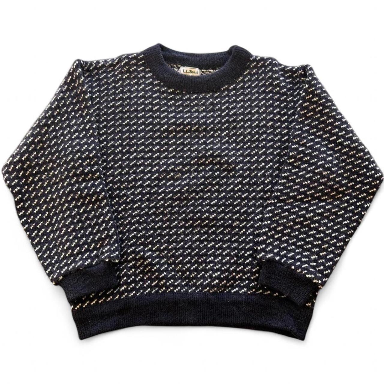 Vintage L.L. Bean bird’s-eye wool sweater. Made in... | Depop