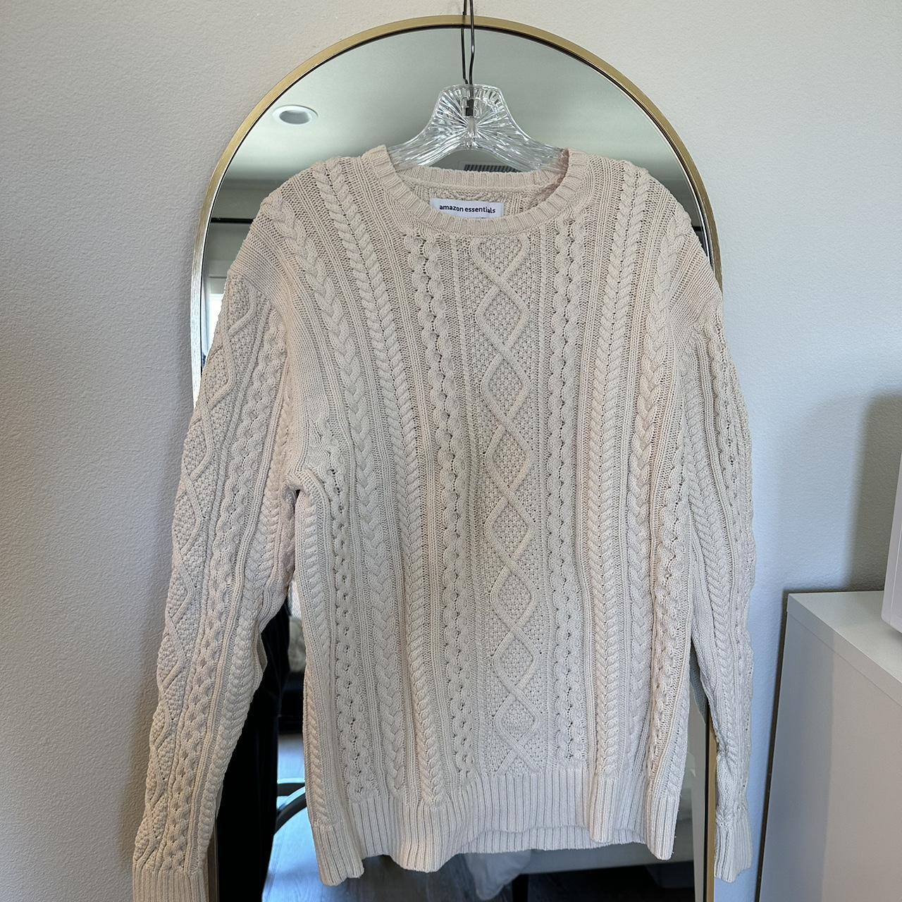 Amazon Essentials Cable Knit Sweater in Beige. Size... - Depop
