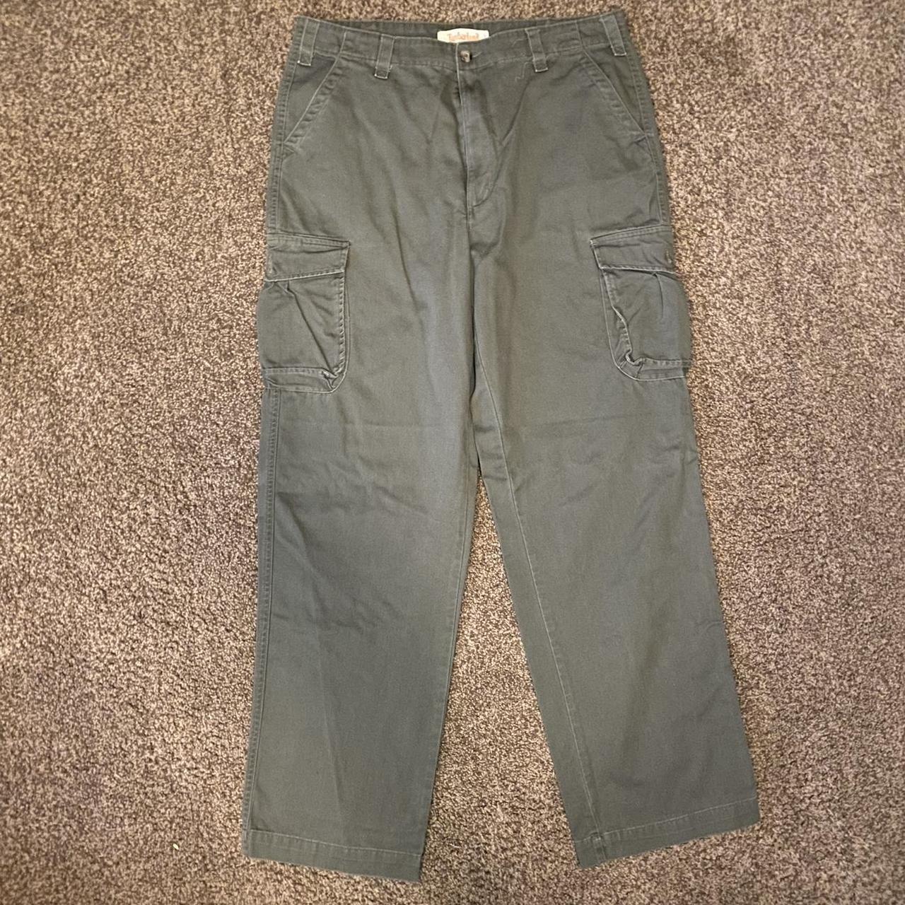 green Timberland cargo pants 35x32” - Depop