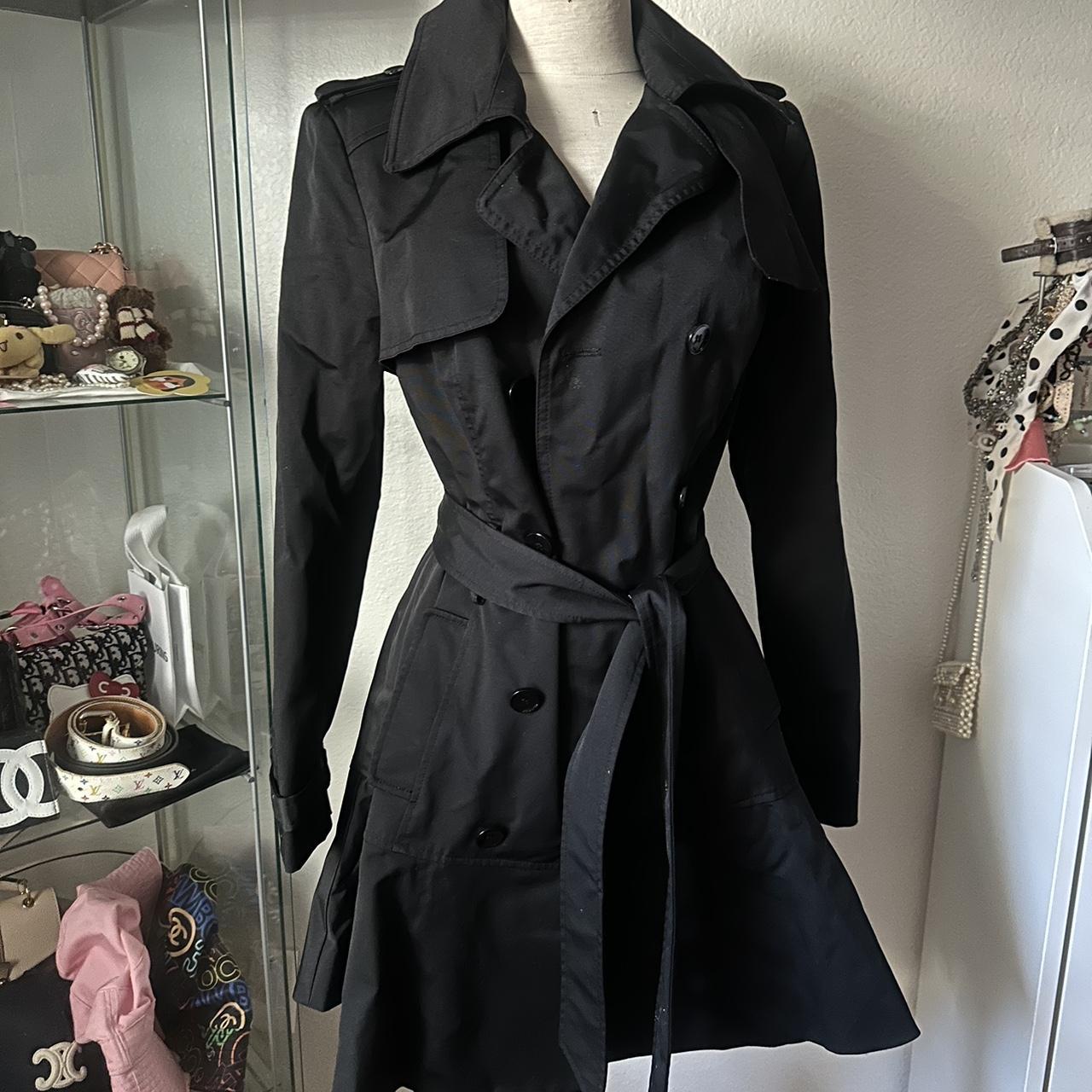 Bebe Black trench coat with belt #gothfashion... - Depop