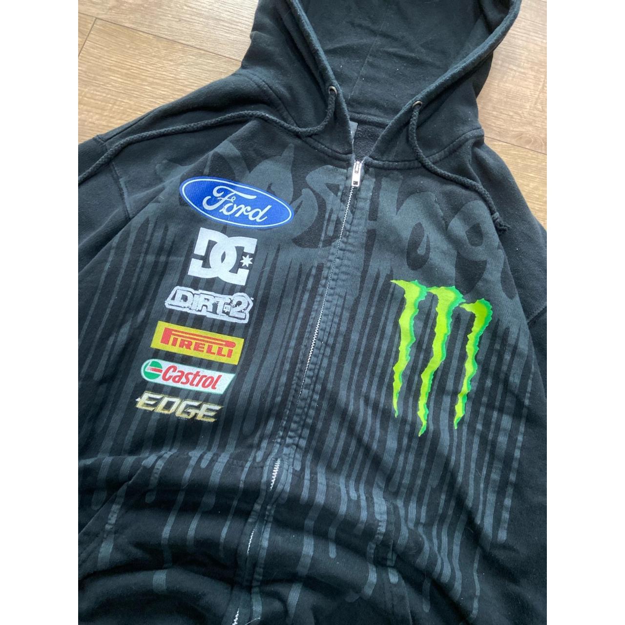 Vintage Y2K DC X Monster Energy Graffiti Zip-up... | Depop