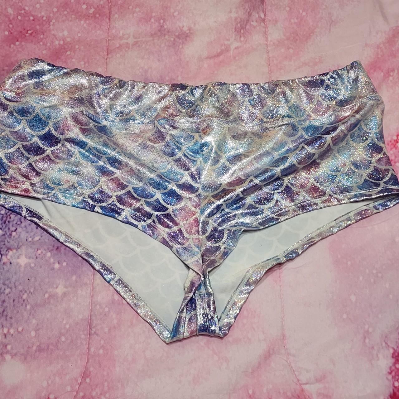 Sparkly mermaid short shorts from Spencer's. Never... | Depop