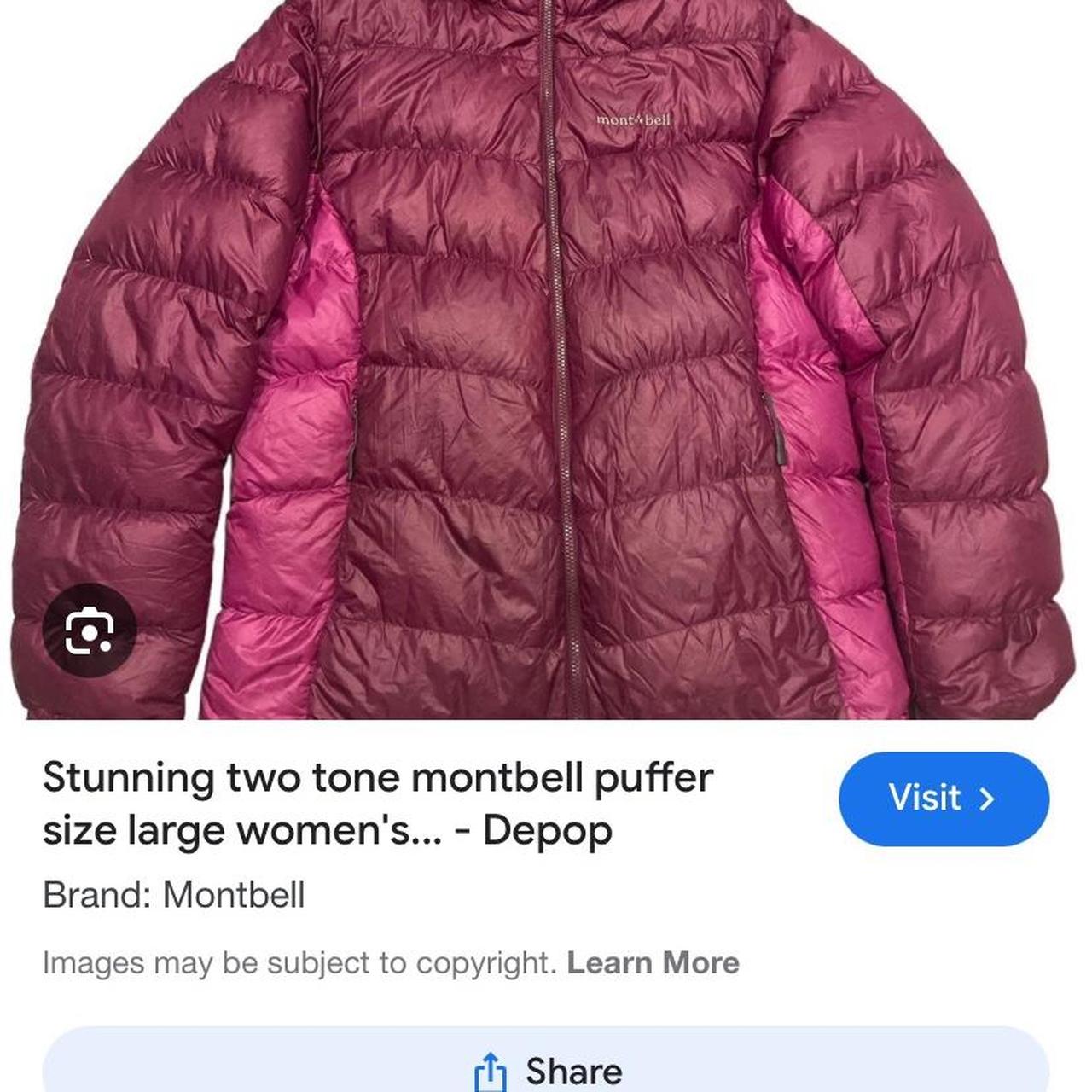 Montbell puffer coat Small Broken zip Hole in sleeve - Depop