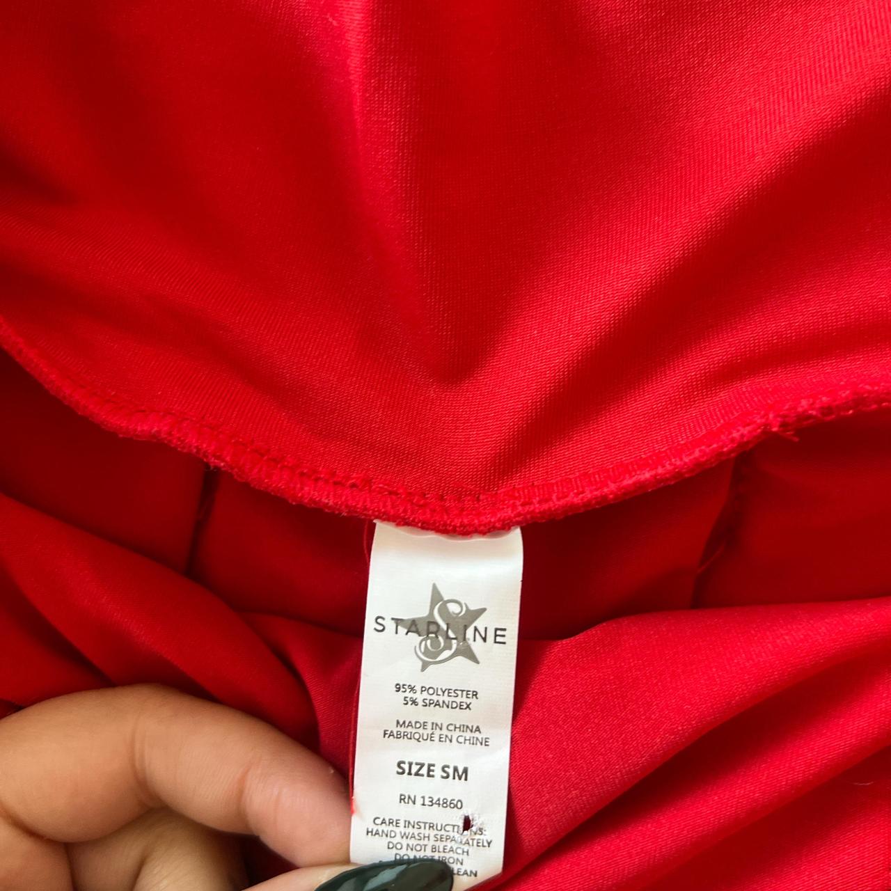 tiny red micro mini skirt super stretchy it’s... - Depop
