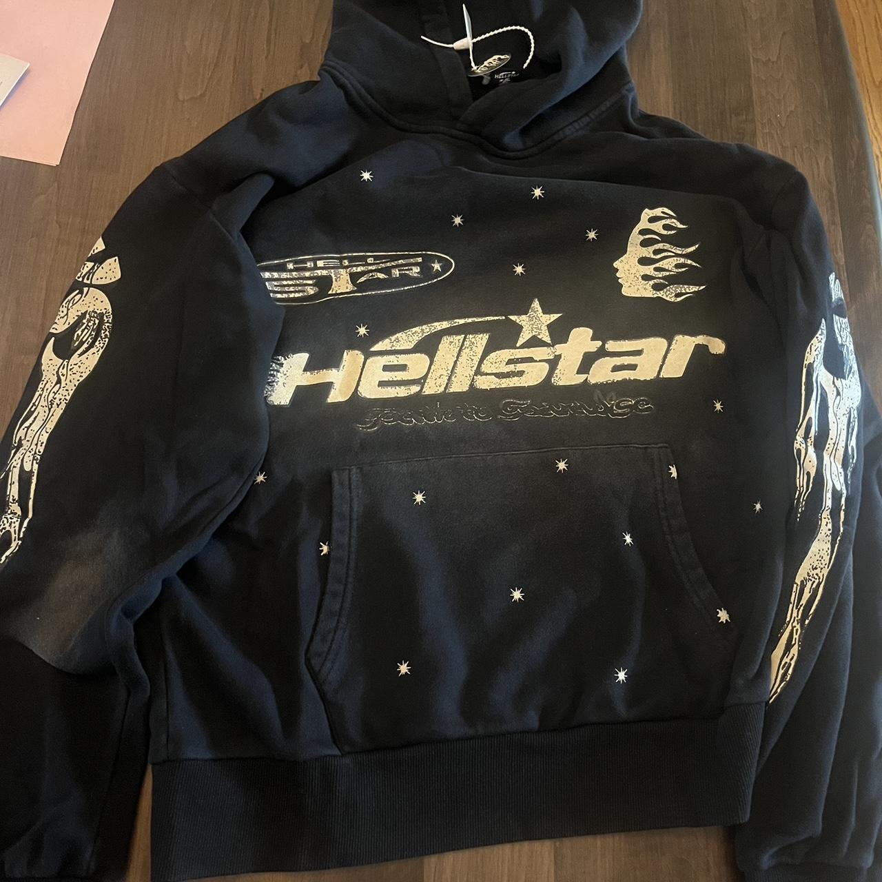 HELLSTAR authentic Fire Face BLACK Hoodie * RARE *... - Depop