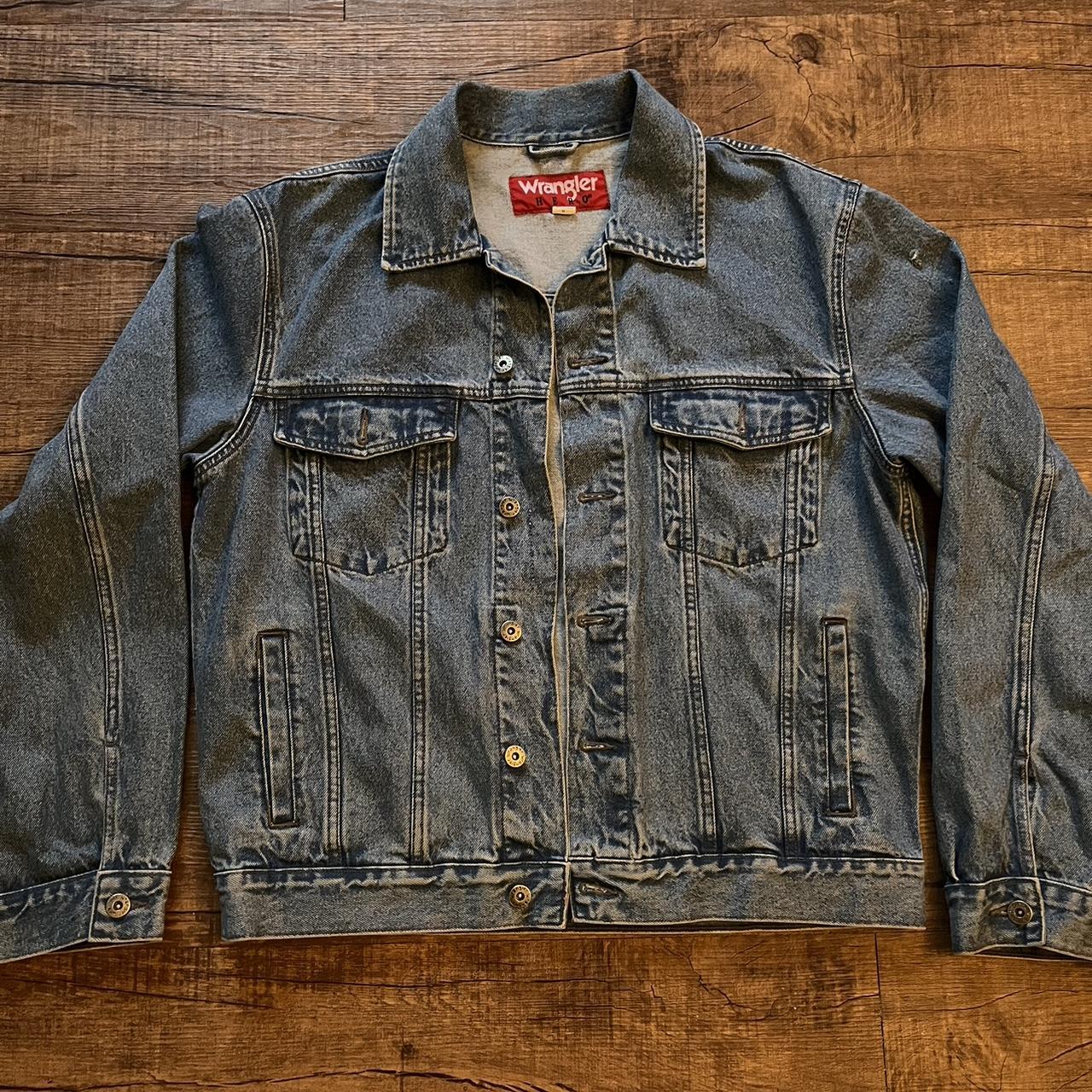 Wrangler Hero denim jacket Sz M No missing buttons - Depop