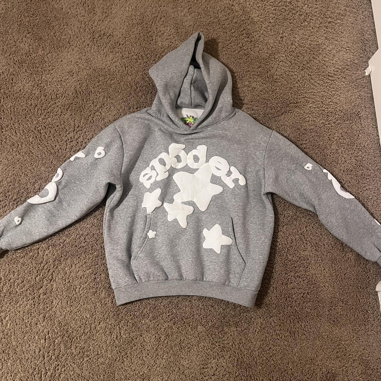 gray star spider hoodie brand new medium can work... - Depop