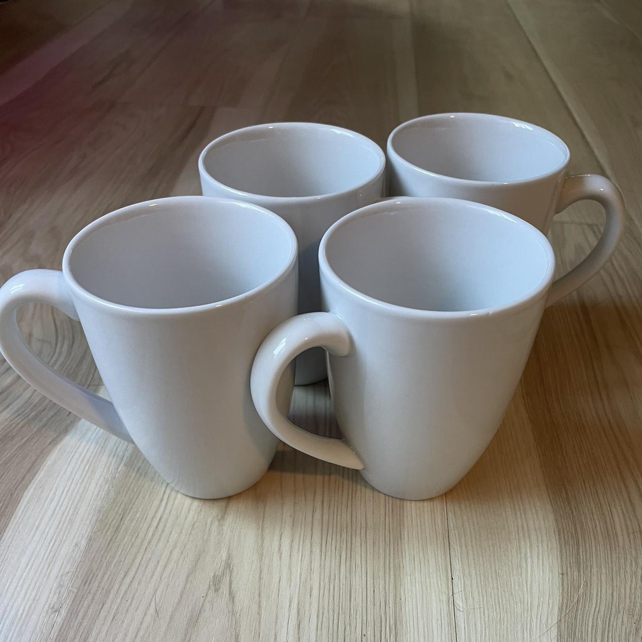 4 matching white porcelain Food Network mugs! We... - Depop