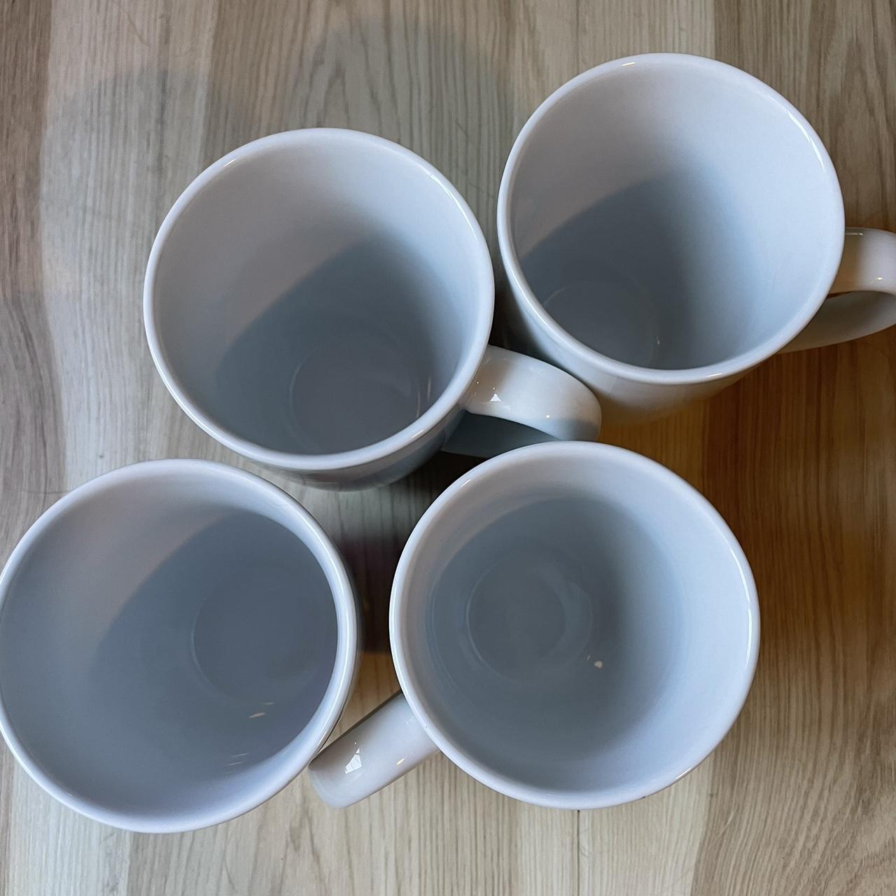 4 matching white porcelain Food Network mugs! We... - Depop