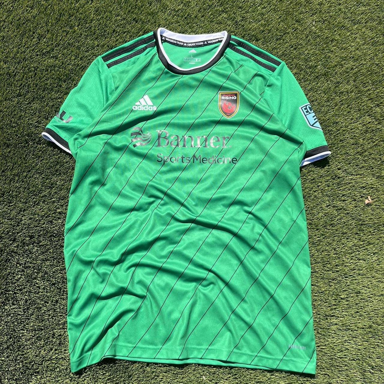 Green adidas soccer jersey Perfect condition L - Depop