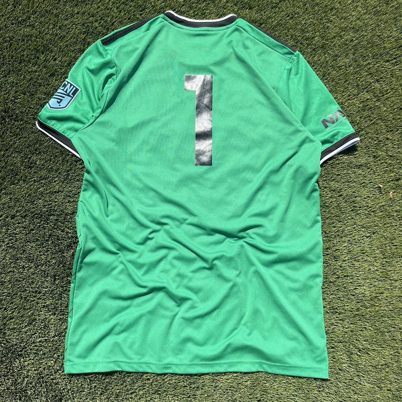 Green adidas soccer jersey Perfect condition L - Depop