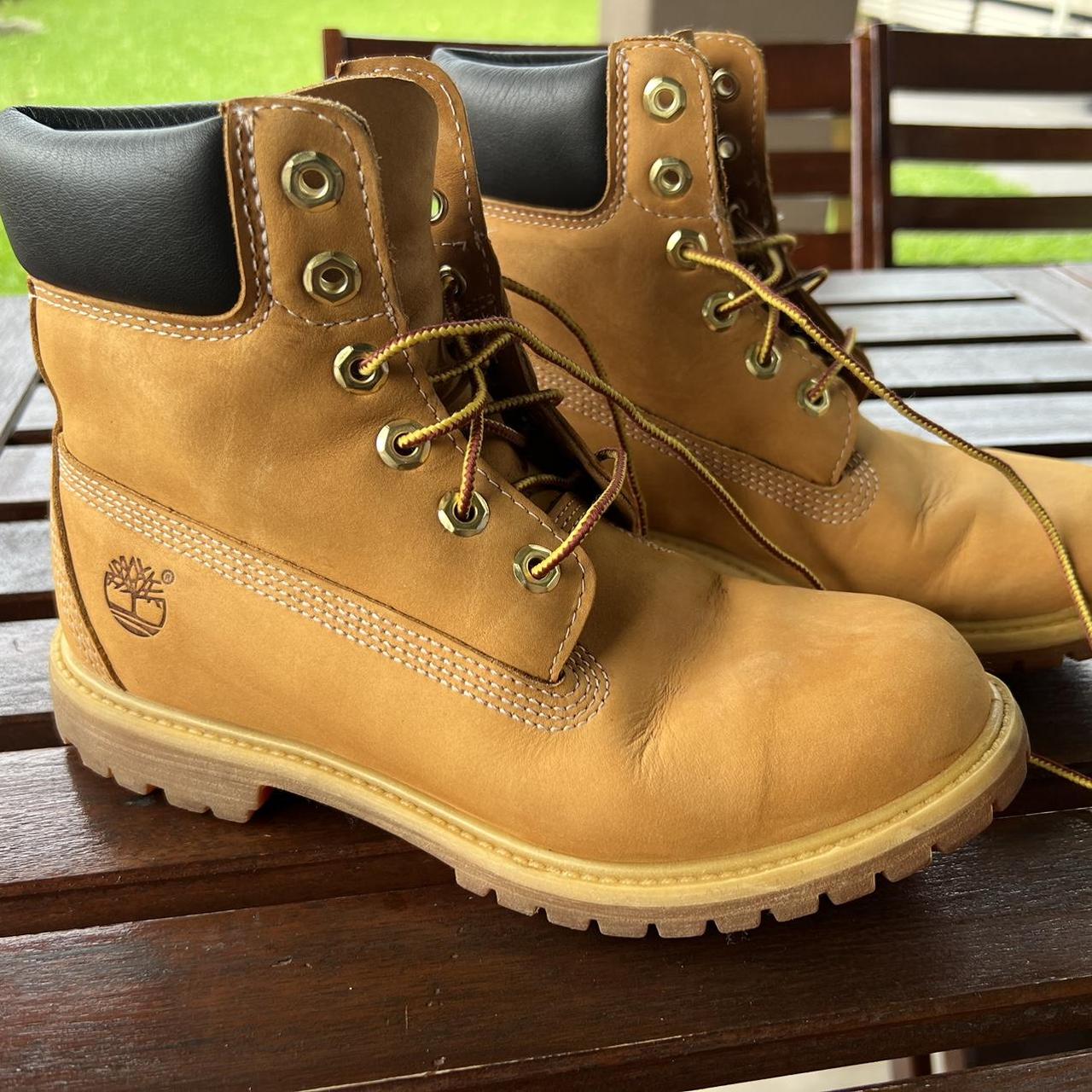 Timberlands. Tan (wheat nubuck) Leather. Women’s... | Depop