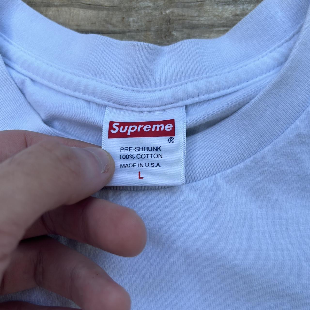 Supreme- Shop Tee White Letters Fading - Depop