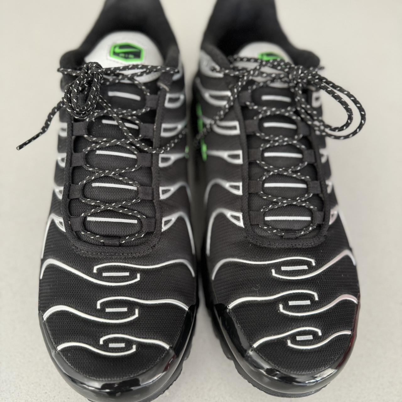 Nike Air Max Plus TN Black Silver Green Strike Size... - Depop
