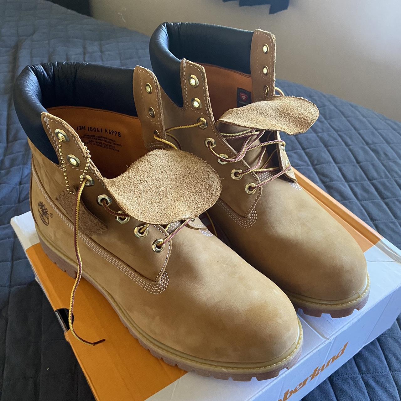 Mens 12 Timbs. Box included worn once.#timbs... - Depop
