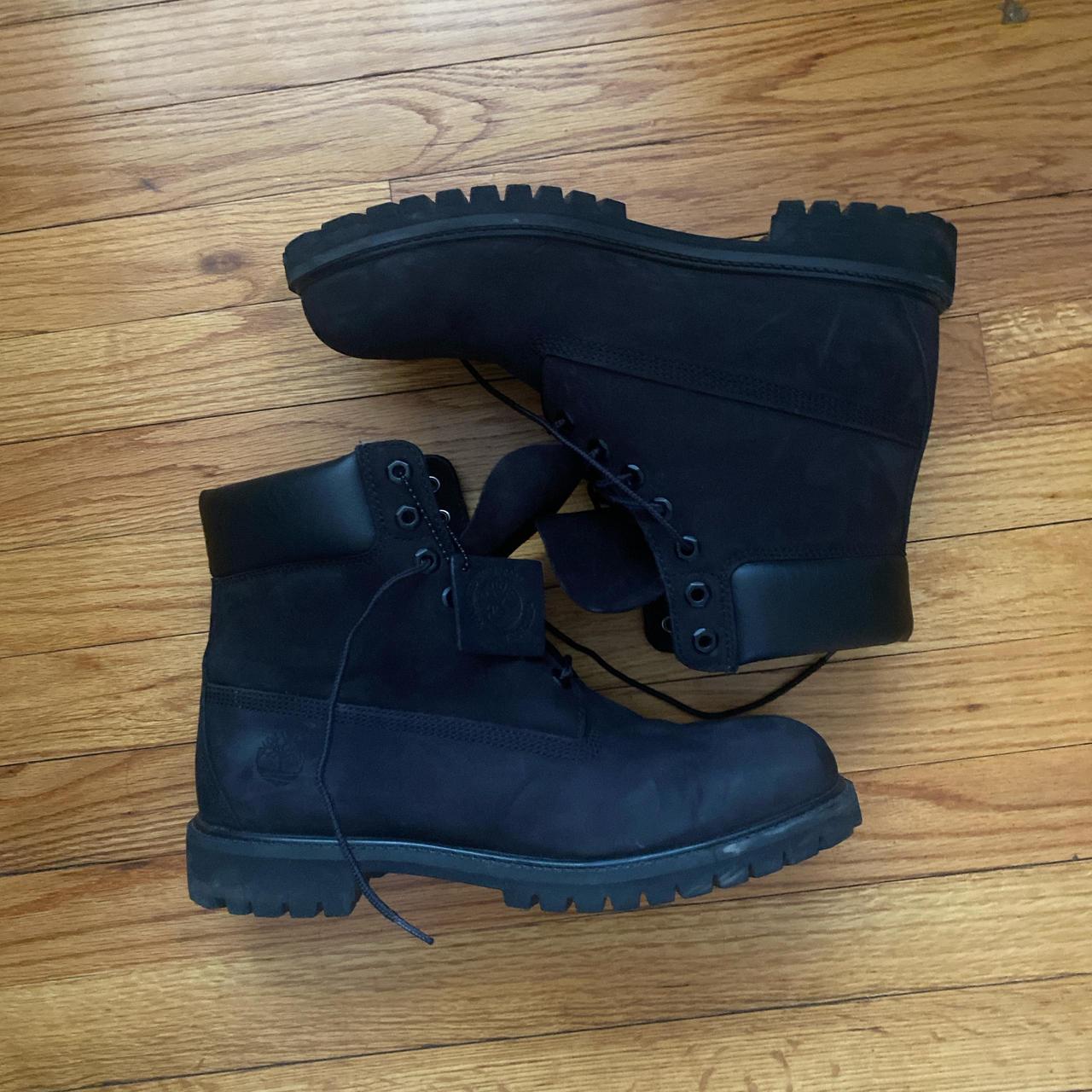 Worn Twice Mens 11 Black Timbs No flaws perfectly... - Depop