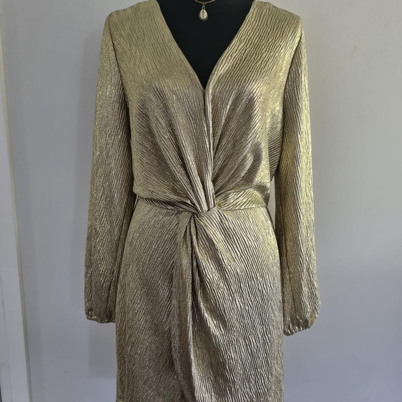 Stunning Wayne Cooper gold knot front dress. Worn... - Depop