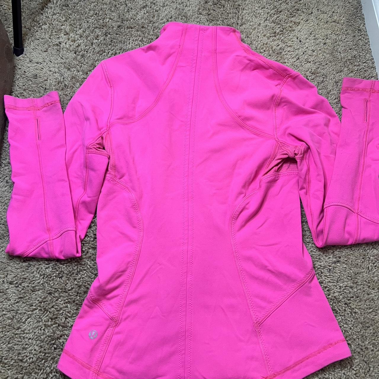 bright pink lululemon zip-up A little bit of wear... - Depop