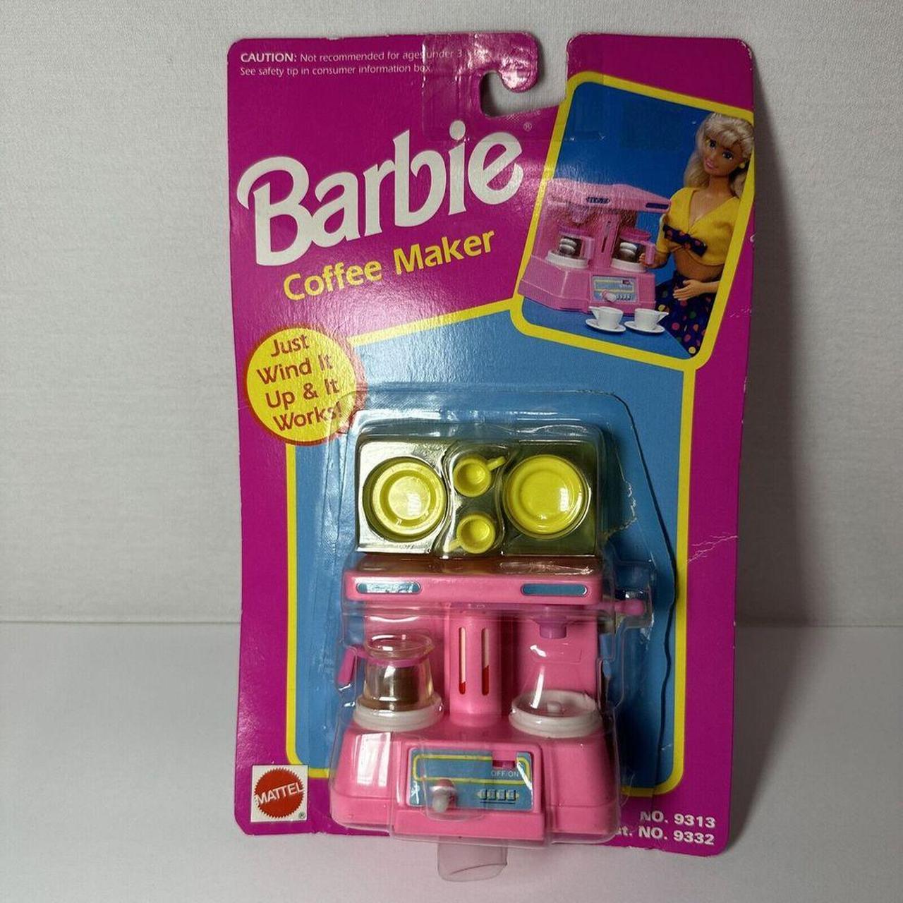 Mattel Vintage Barbie Coffee Maker Wind Up Toy 1992... - Depop