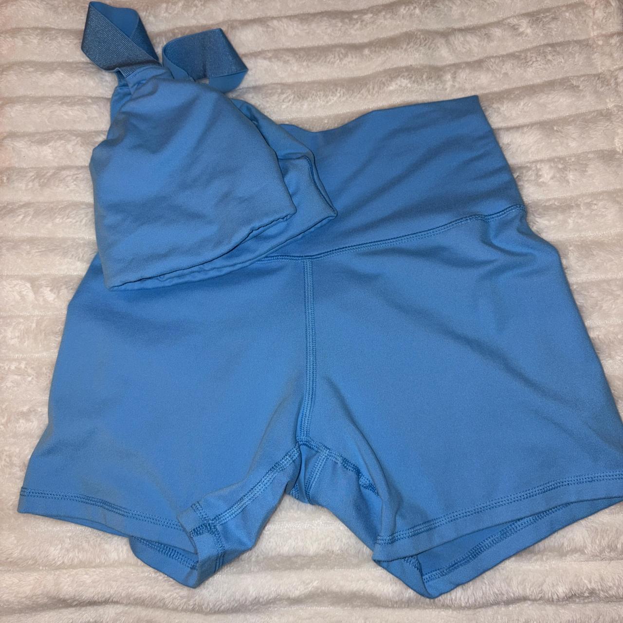 Blue gym set - shorts and bra #activewear | Depop