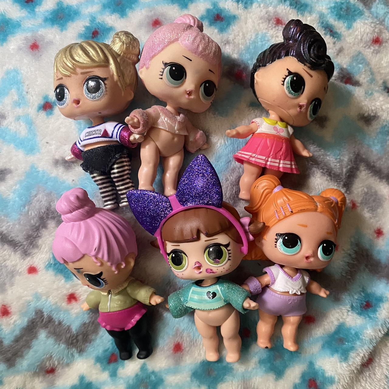 LOL doll bundle featuring 6 dolls - pink and purple... - Depop