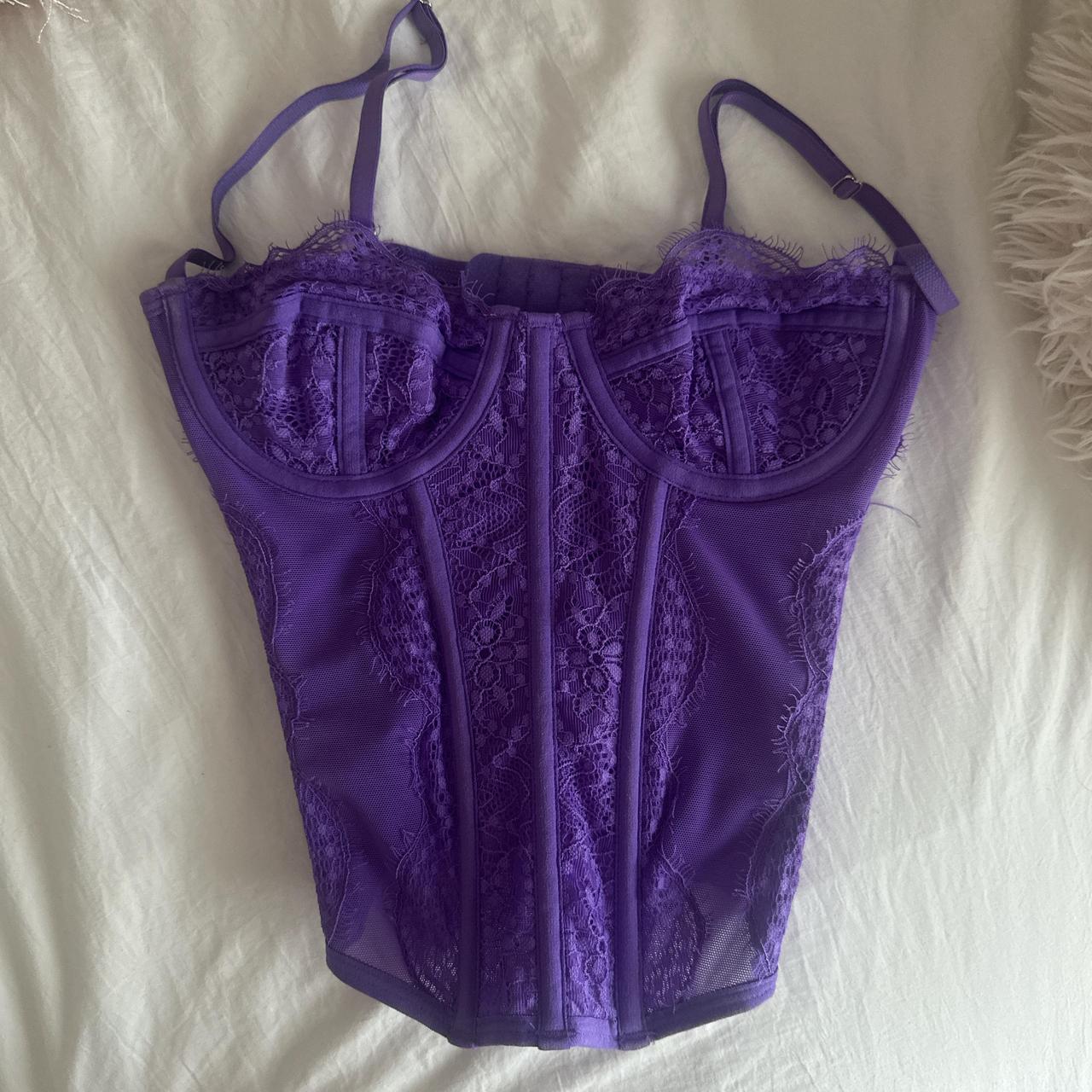 Urban Outfitters Purple Corset Top Size S good... - Depop