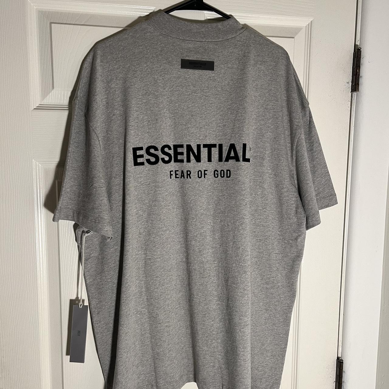 Grey Essentials Fear of God T shirt - Depop