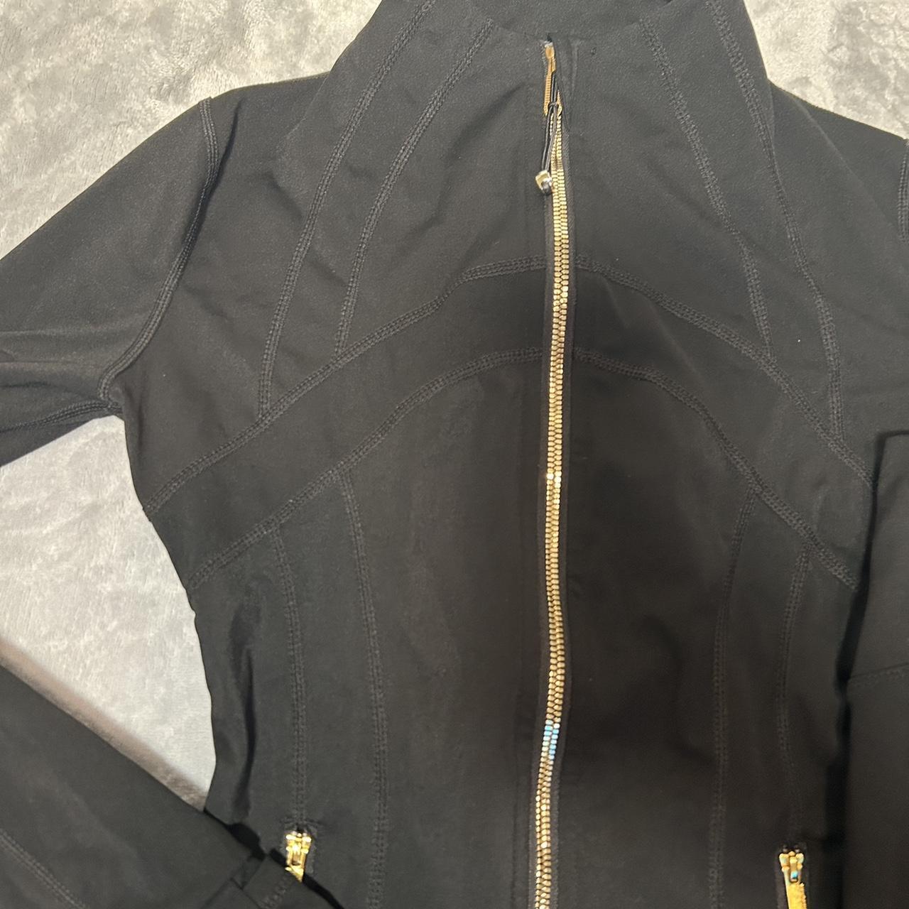 Nulu define jacket Black with gold zipper Lululemon... - Depop
