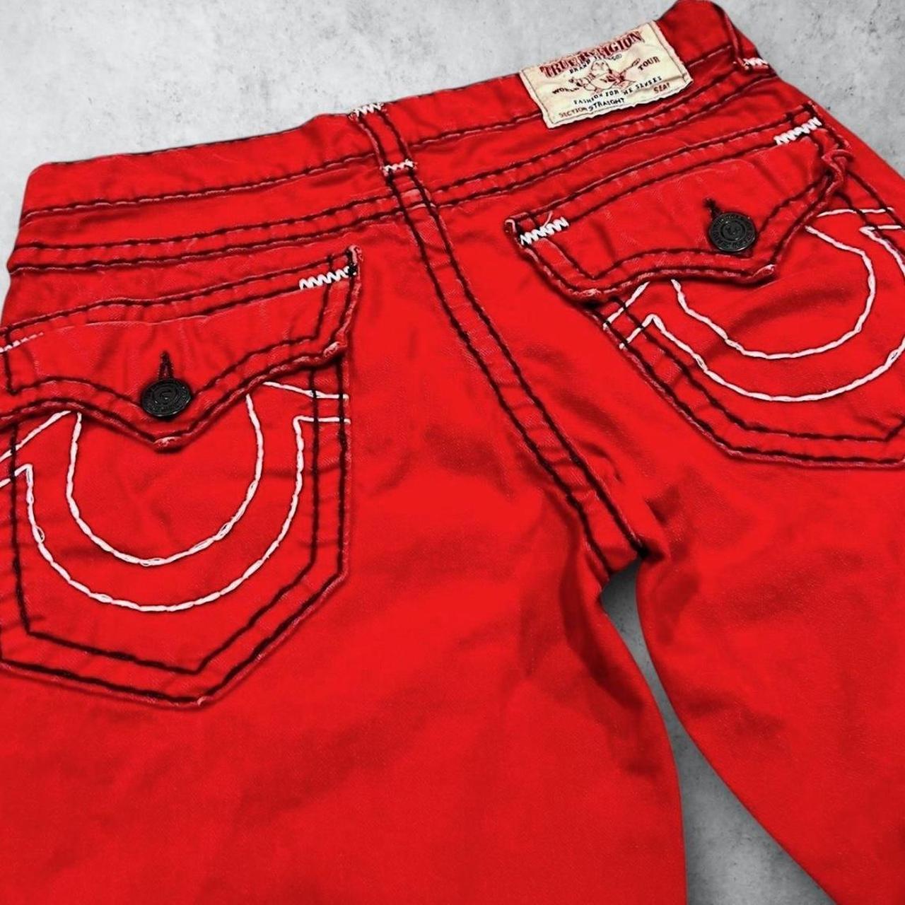True Religion "6000 Chili Red" Jeans super vibrant... | Depop