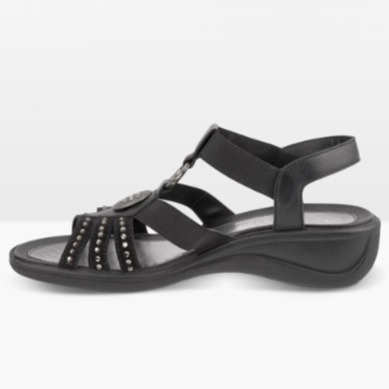 Black Vera Pelle Sandals, size EU 40 which is US... - Depop