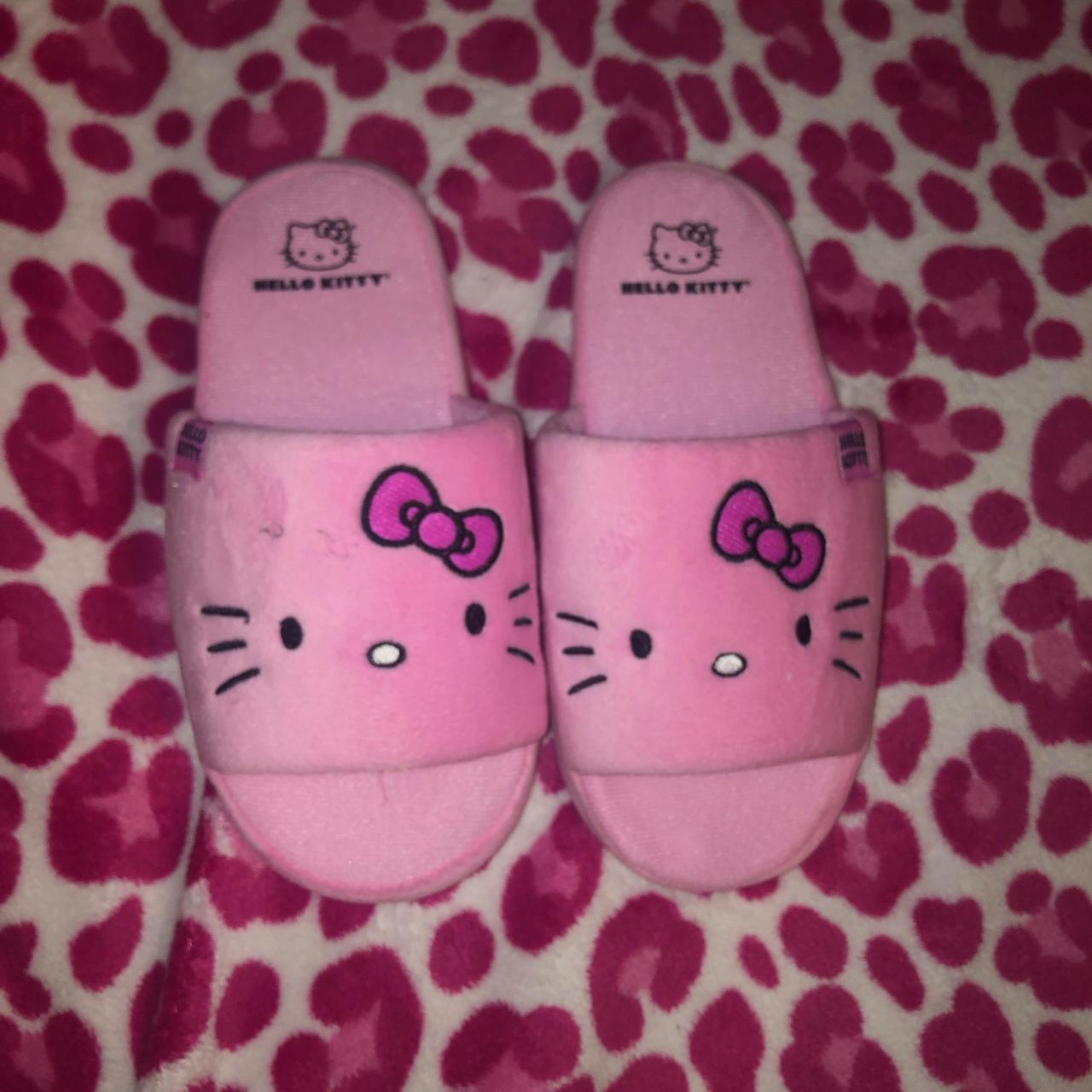 Brand new pink hello kitty slippers, I got them and... | Depop