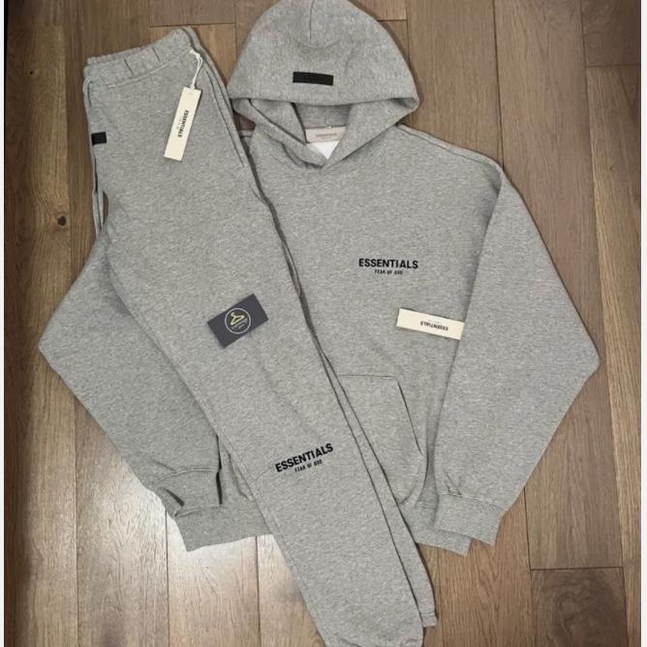 Grey essentials tracksuits - Depop