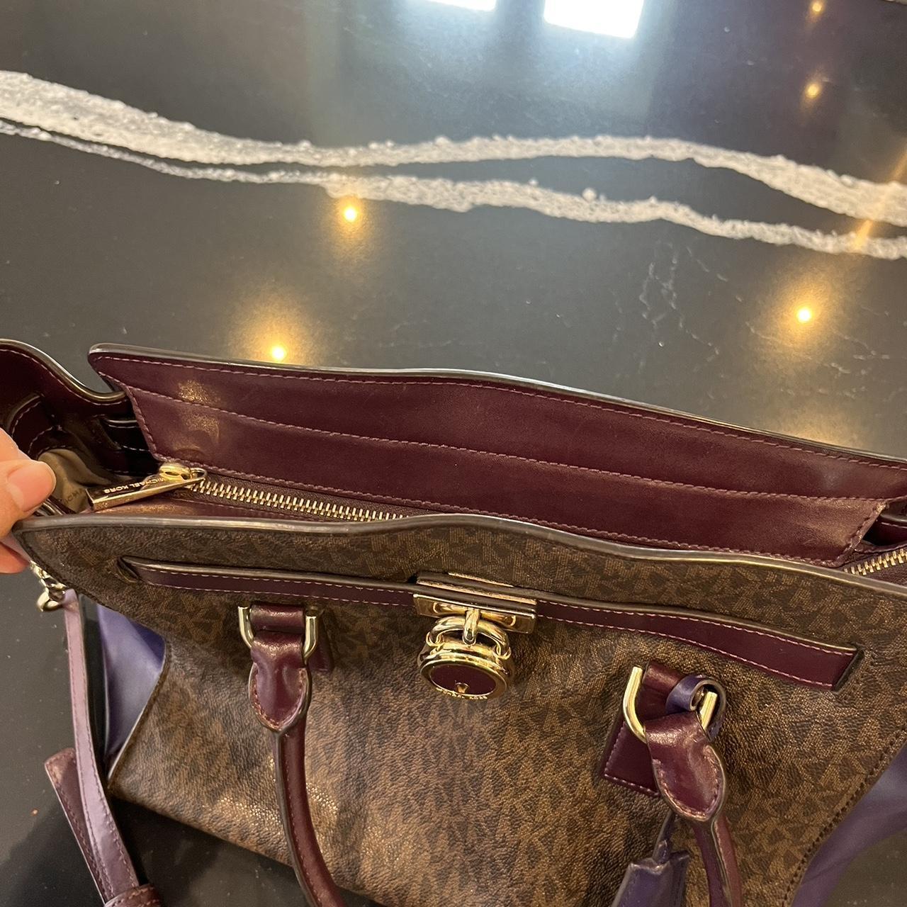 Purple/burgundy with brown MK logos Michael Kors... - Depop