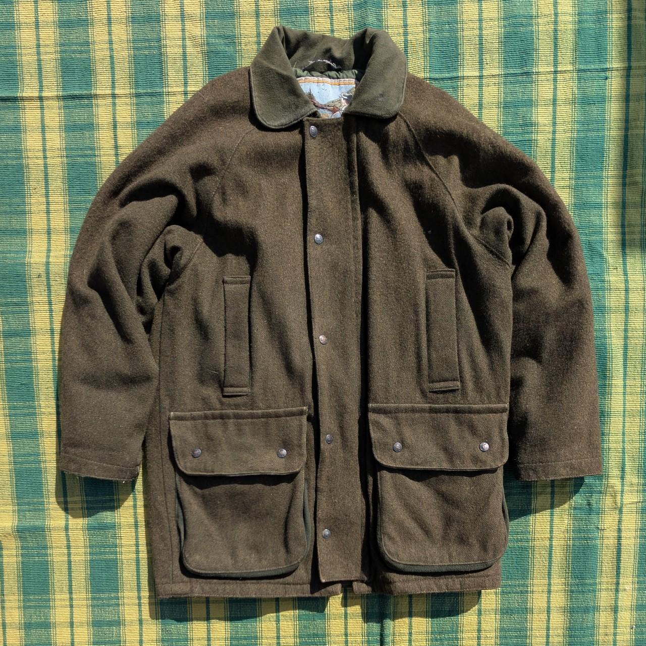 Bronte Wool Derby Tweed Jacket Overcoat in Khaki... | Depop