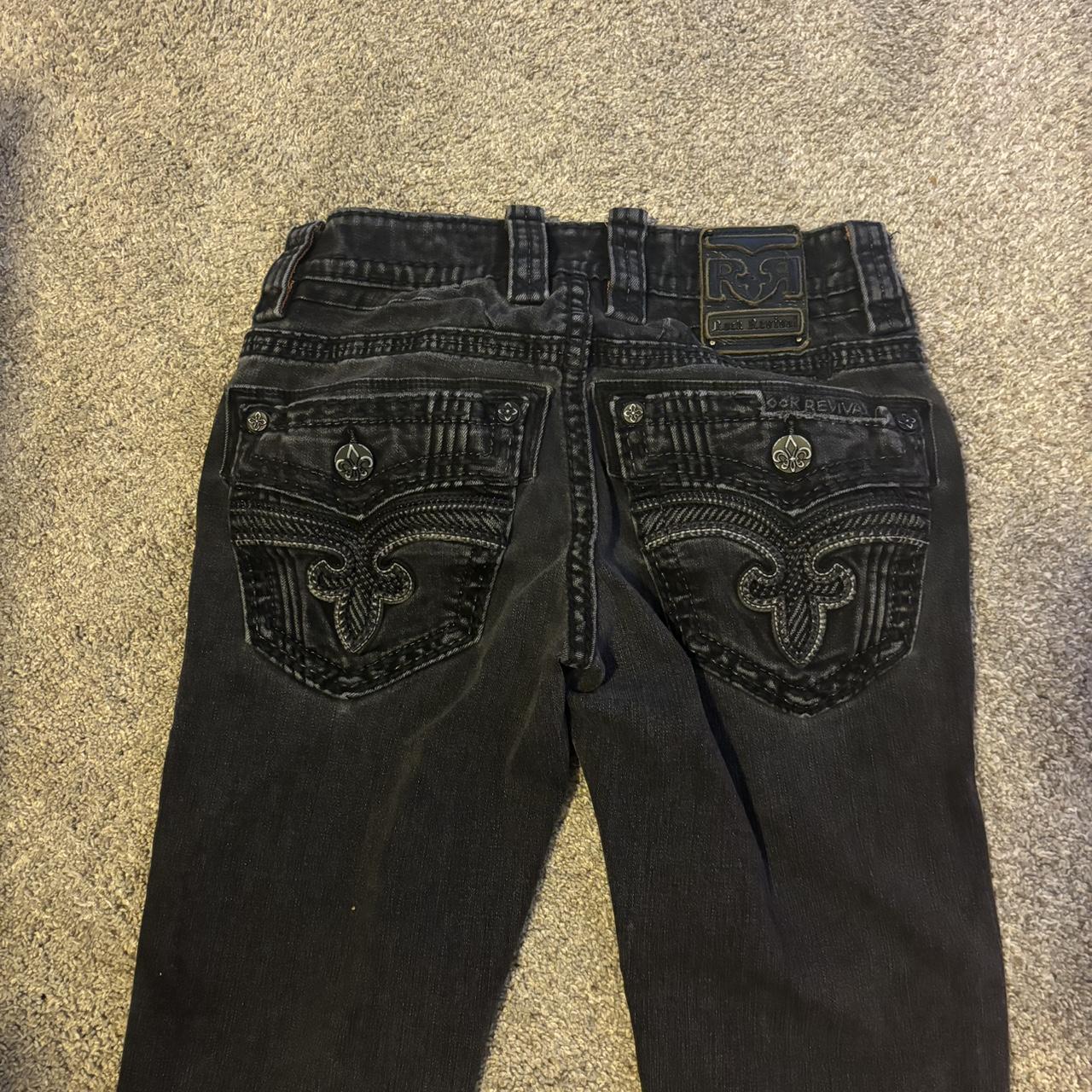 black rock revival jeans size 32 light fade - Depop