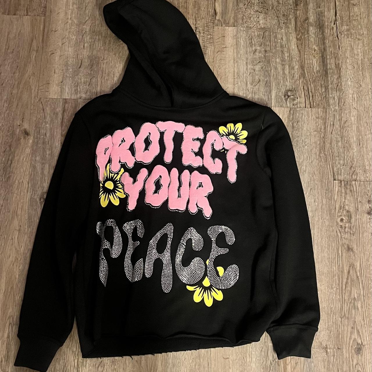 Euphoric777 Protect Your Peace Hoodie - Black - Depop