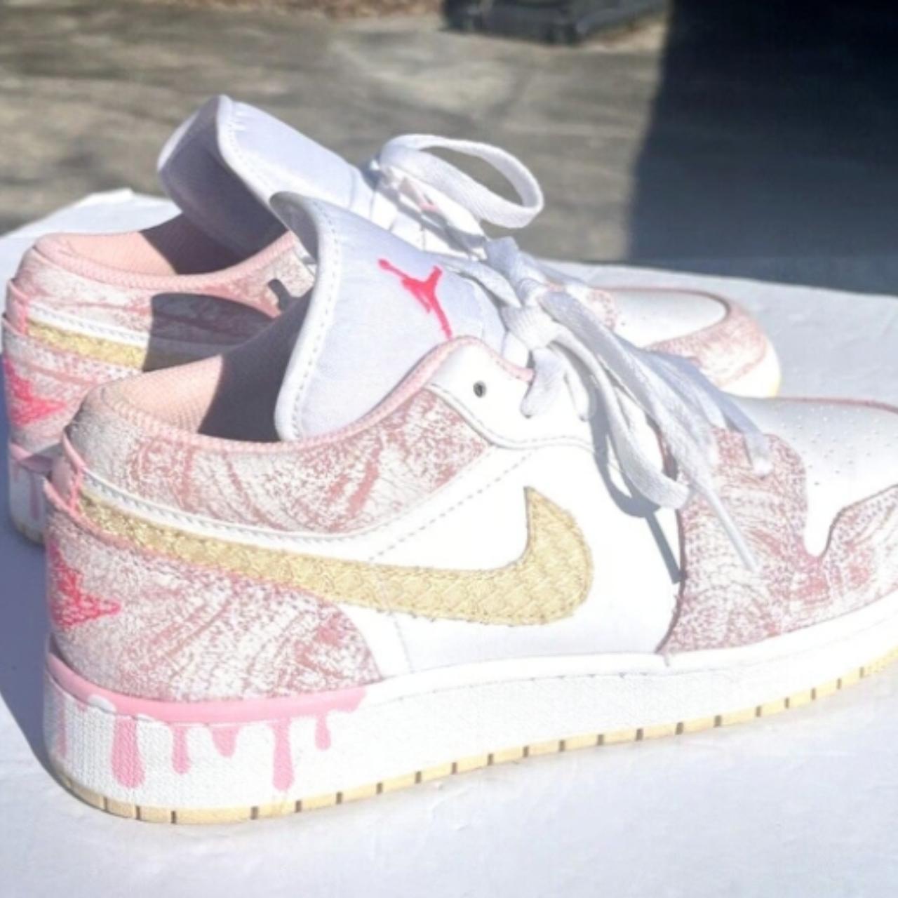 Air Jordan 1 Low GS “Paint Drip" Shoes Size 6.5 Women's - Depop