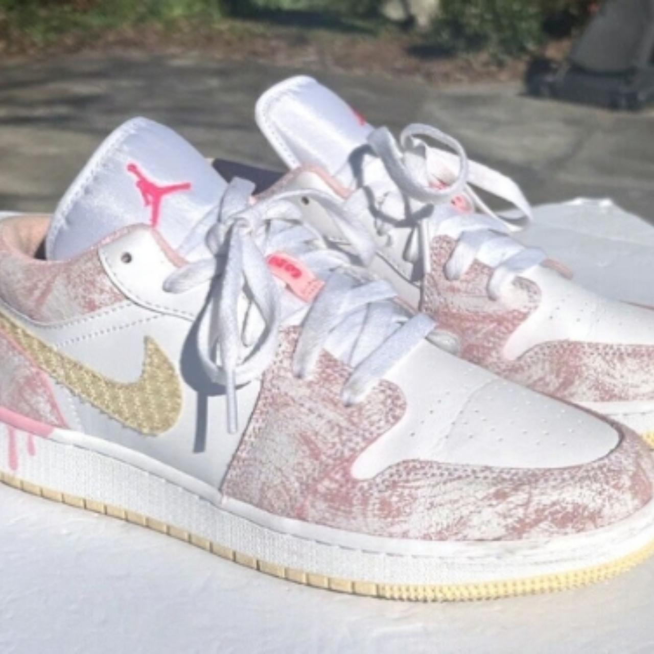 Air Jordan 1 Low GS “Paint Drip" Shoes Size 6.5 Women's - Depop