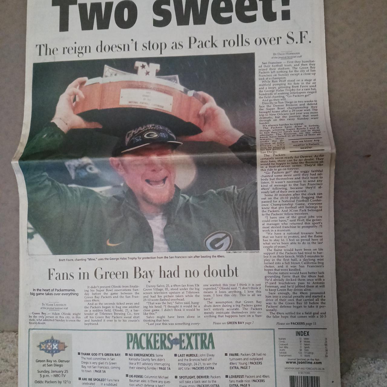 Milwaukee Journal Sentinel - January 12, 1998 - Two... | Depop